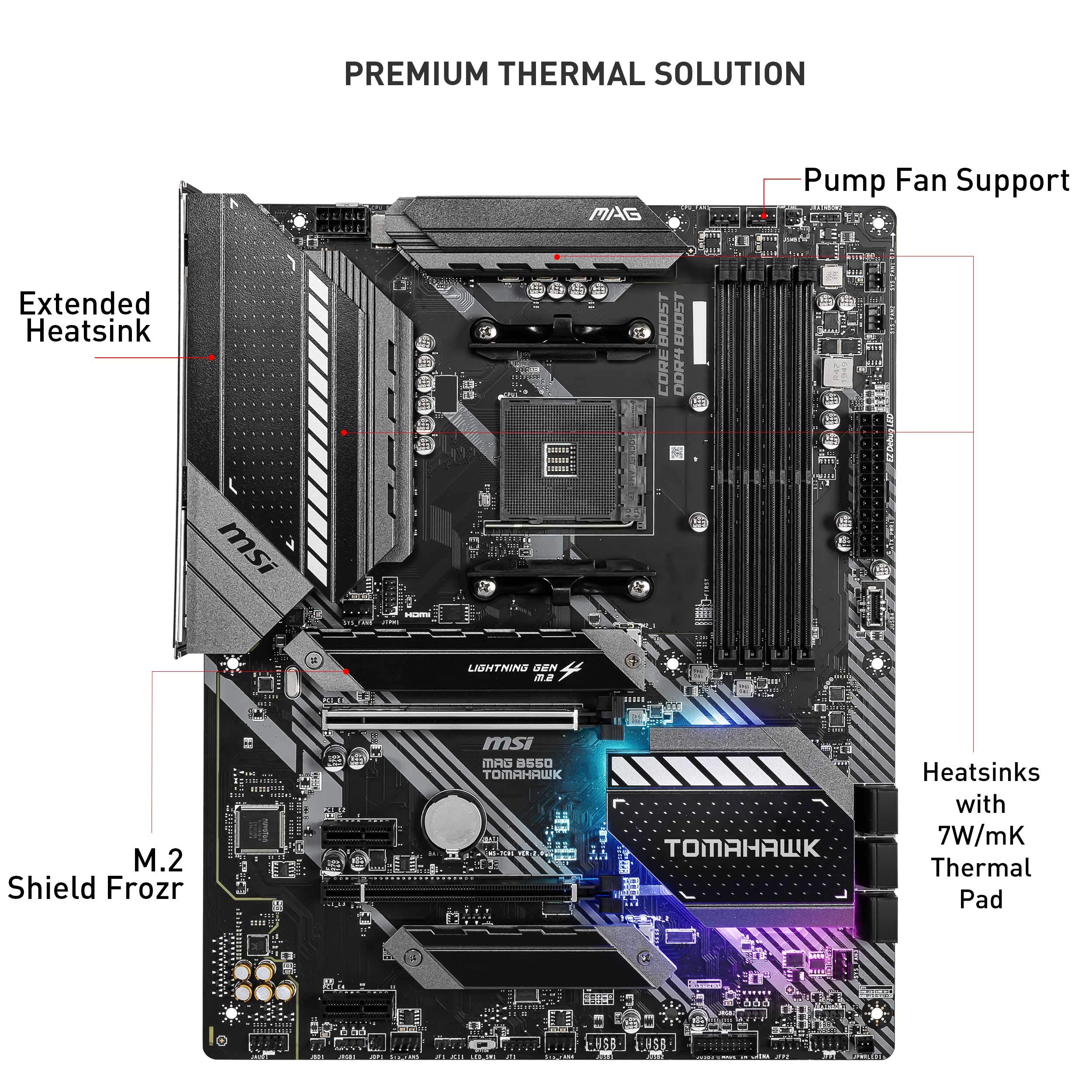 MSI MAG Tomahawk AMD B550 Socket AM4 ATX DDR4-SDRAM Motherboard
