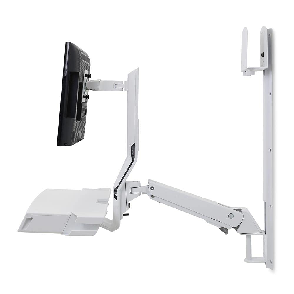 Ergotron StyleView Wall Mount for Monitor, Keyboard, Bar Code Scanner, CPU, Mouse - White - 1 Display(s) Supported24 Screen Support - 31.97 lb Load Capacity - 75 x 75, 100 x 100 VESA Standard