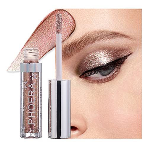 Erinde Liquid Glitter Eyeshadow - Shimmer Sparkle Eye Shadow, Long Lasting, Waterproof, Shining Eyeshadow, Metallic Glow Shiny Eye Shadow Pen, Create Sparkling Eye Makeup (106#Rose Gold)