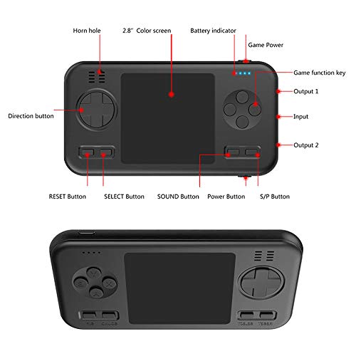 Generic Brands Portable Handheld Game Console and Power Bank, Retro Game Console with Built in Games 416, Classic Video Game Console for Kids Adult