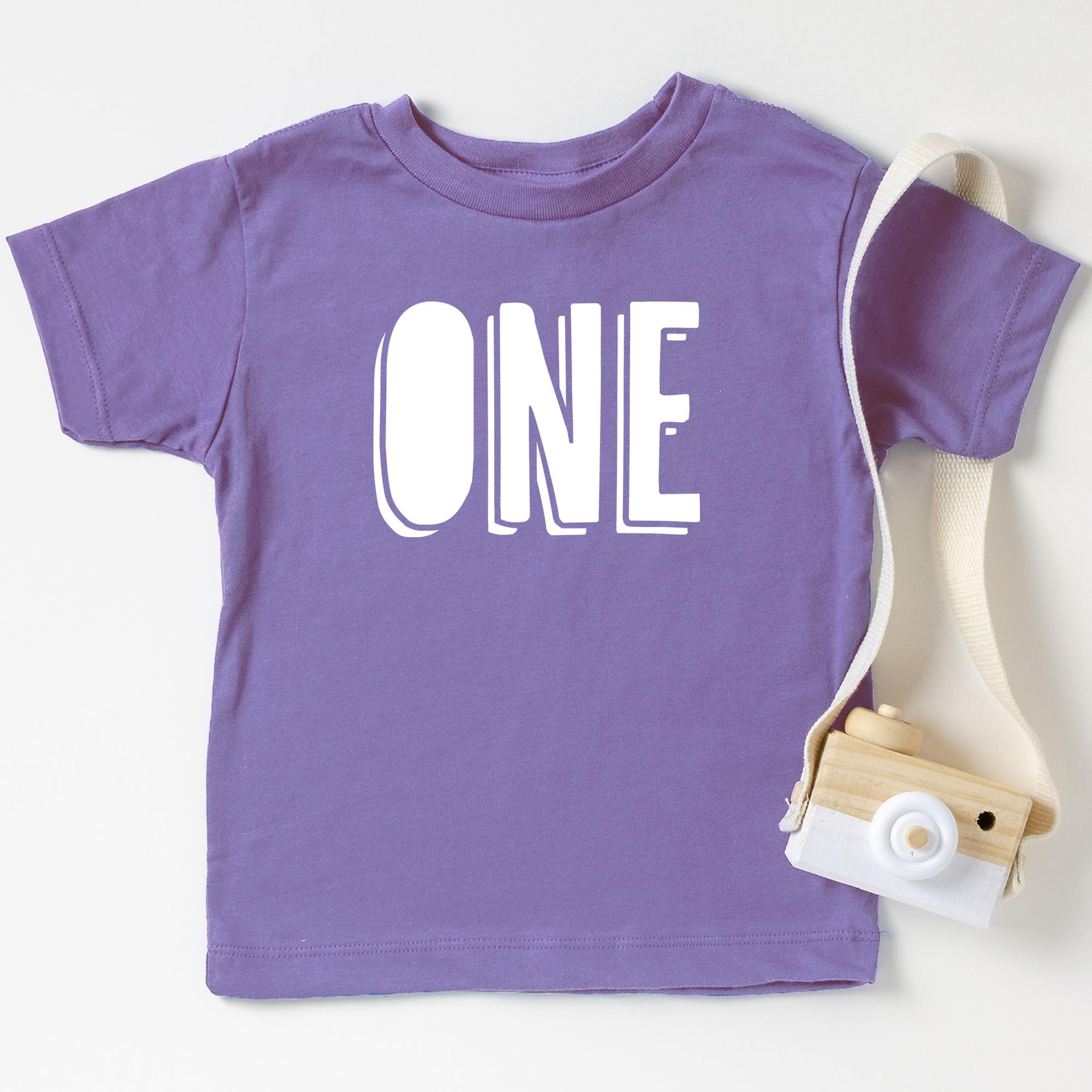 First Birthday Shirt One Outline for 1st Bday Infant Boys and Girls White on Military Green 12 Months