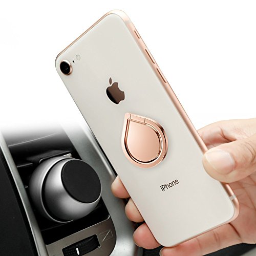 Cell Phone Ring Holder for Back of Phone Mount and Finger Grip iPhone Ring Kickstand (Rose Gold)