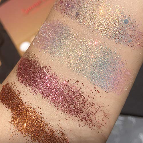 BestLand Pro 35 Colors Glitter Eyeshadow Palette with Eyeshadow Brush,Highly Pigmented Pressed Soft Creamy Metallic Matte Shimmer Naked Eye Shadow Powder Makeup Palette Set
