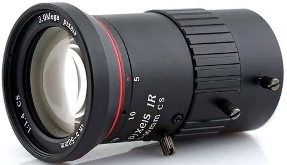 Aida Imaging CS-Mount 5-50mm Varifocal 3 Megapixel Manual Iris Lens, Black (CS-0550V)