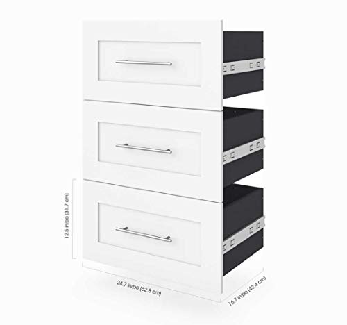 Bestar Pur 3-Drawer set for 25“ storage unit in White