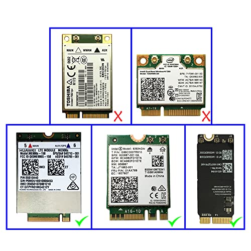 60cm/2ft 2pcs MHF4 IPEX WLAN Network Adapter PC Antenna for NGFF Intel 7260 8260 8265 9265 9260 9560 AX210 AX200NGW AX Killer M.2 IPEX4 Module Card