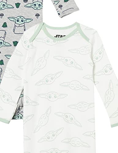 Amazon Essentials Disney | Marvel | Star Wars Baby Boys' Sleeper Gowns, Pack of 2, Star Wars Child, 0-6 Months