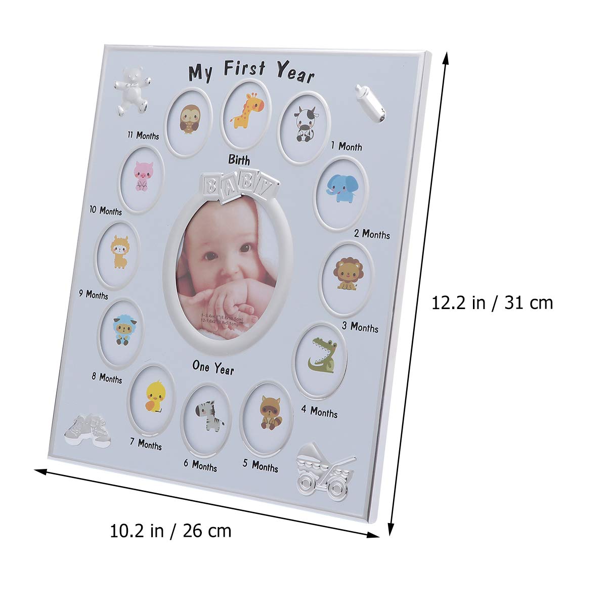 First Year Photo Frame, Newborn Picture Frame, My First Year Newborn Keepsake Frame 12 Months Photo Frame for Memories, Shower, New Mom