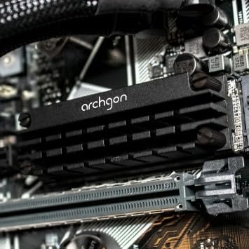 Archgon HS-1110 SSD Heatsink Cooler for PCIe NVMe M.2 2280 SSD for Workstation Server Rugged Computer IPC Industrial Computer Gaming PC Use (Black)