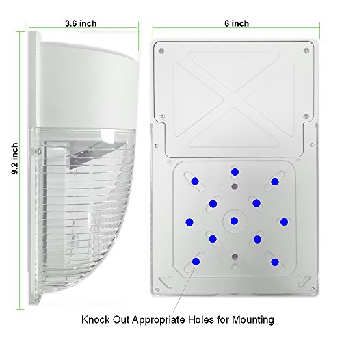 26W 3000LM LED Wall Pack Light, 100-277Vac 5000K Daylight, Photocell Dusk to Dawn Wall Pack, 150-250W MH/HPS Replacement, Outdoor Security Lighting Fixtures, Clear Lens (4-Pack White)