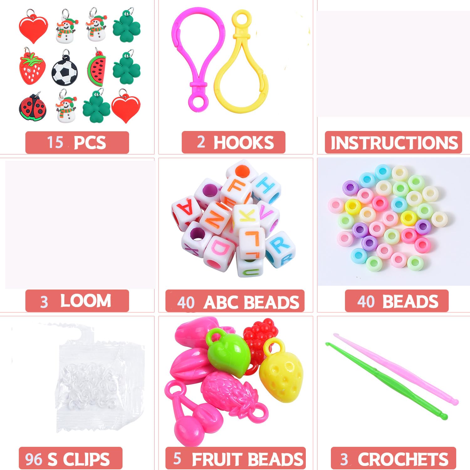 2500+ Rubber Band Bracelet Kit, Loom Bracelet Making Kit for Kids, Rubber Bands Refill Loom Set, Loom Bands Kit,Friendship Bracelet Creativity Birthday Kits