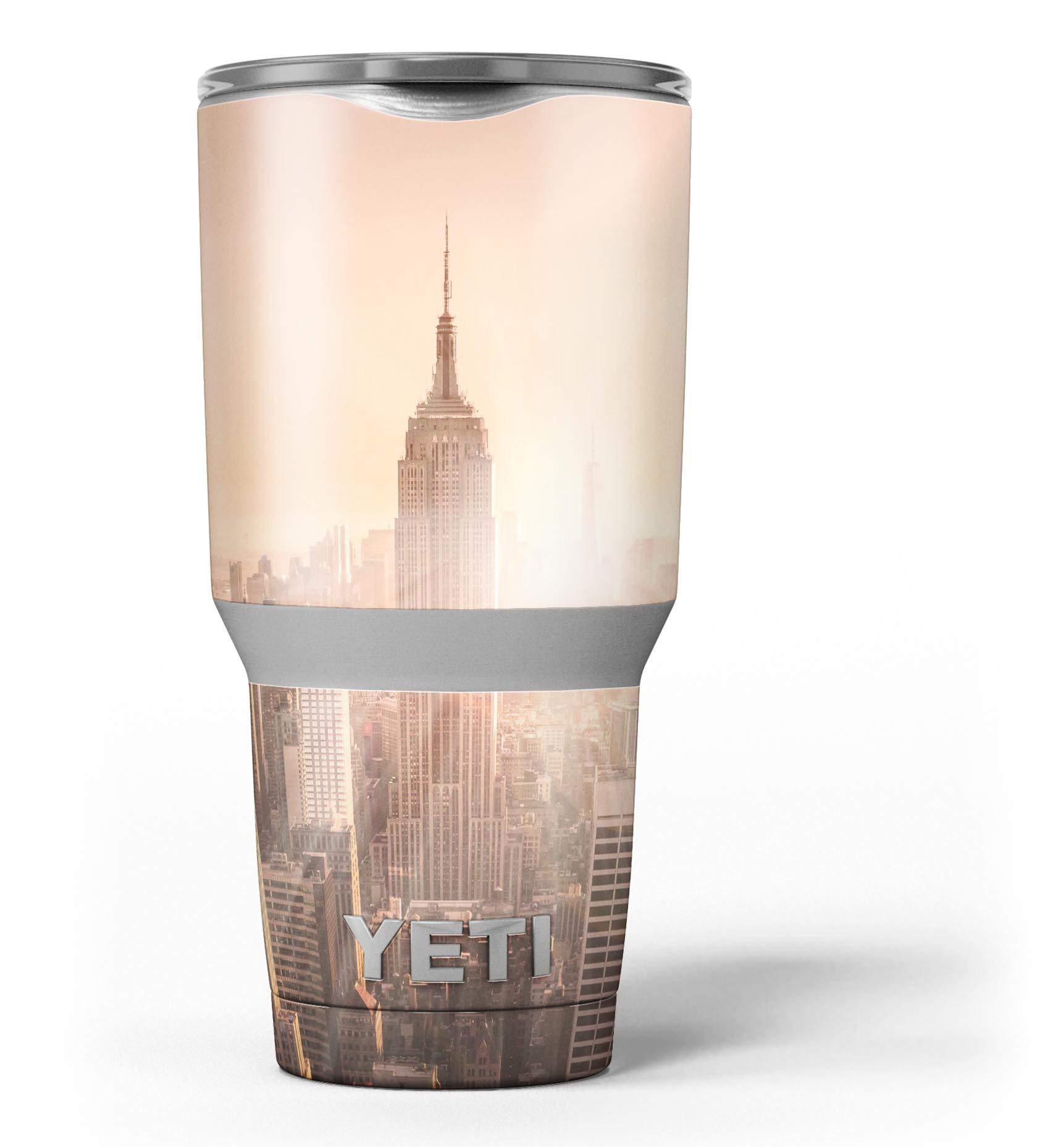 Design Skinz Sunny Blur Empire State - Skin Decal Vinyl Wrap Kit Compatible with The Yeti Rambler Cooler Tumbler Cups