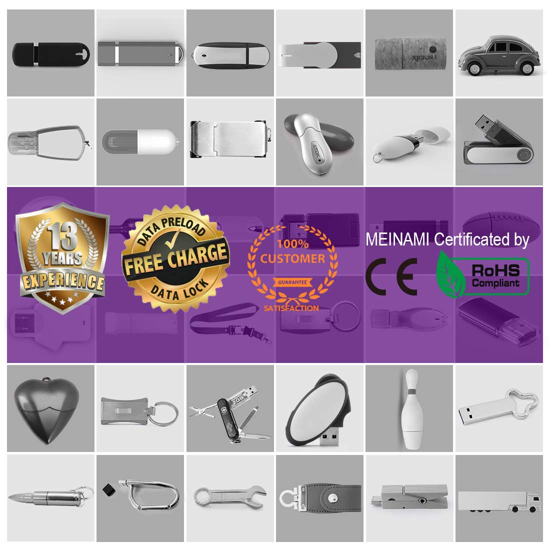 25PCS 4GB Custom USB Flash Drive Personalized Thumb Drive Logo Printed USB,25 Pack
