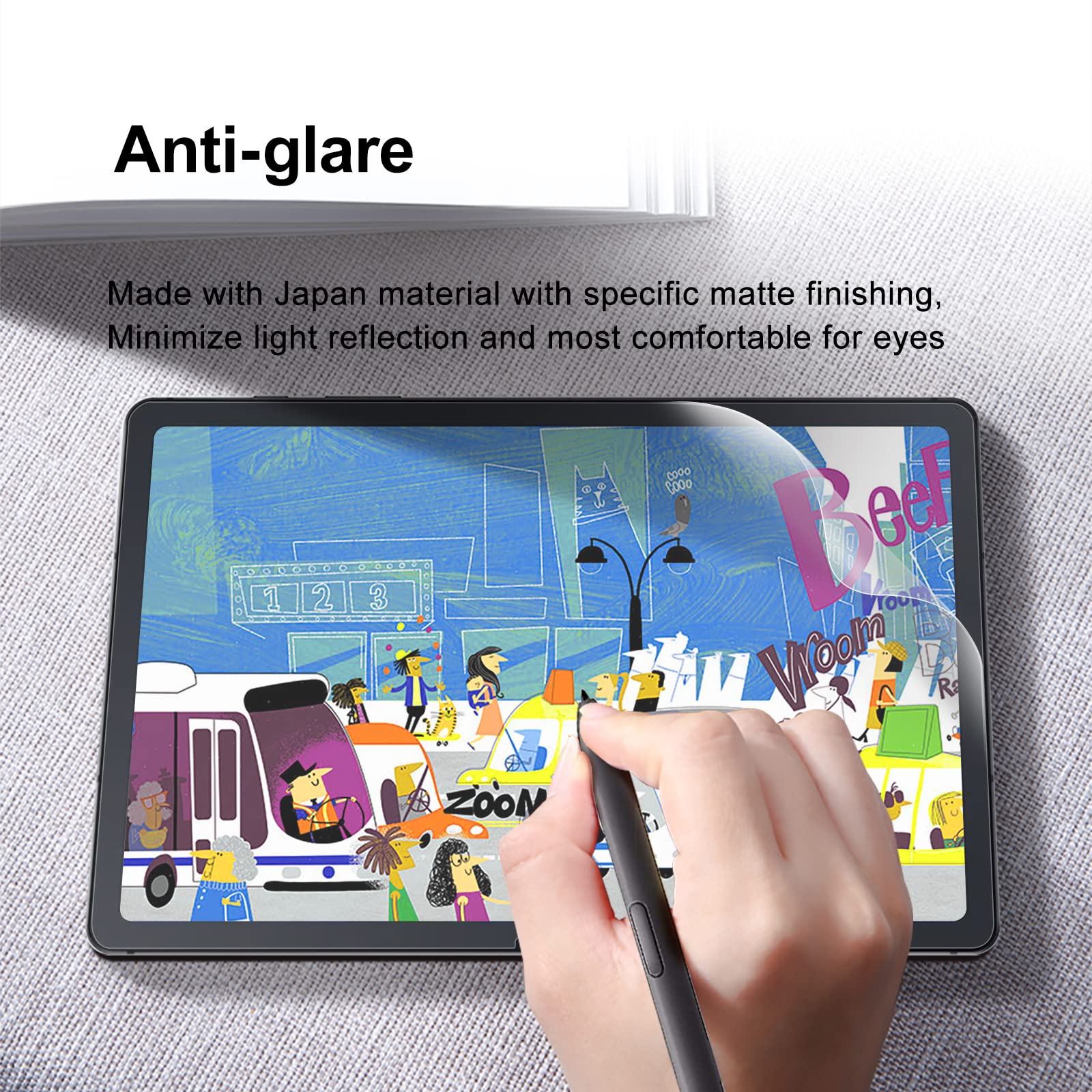 BERSEM [2 PACK Paper Screen Protector Designed for Samsung Galaxy Tab A7 10.4 inch 2022/2020 (SM-T509/T503/T505/T500/T507), Anti Glare with Easy Installation Kit Write and Draw Like on Paper