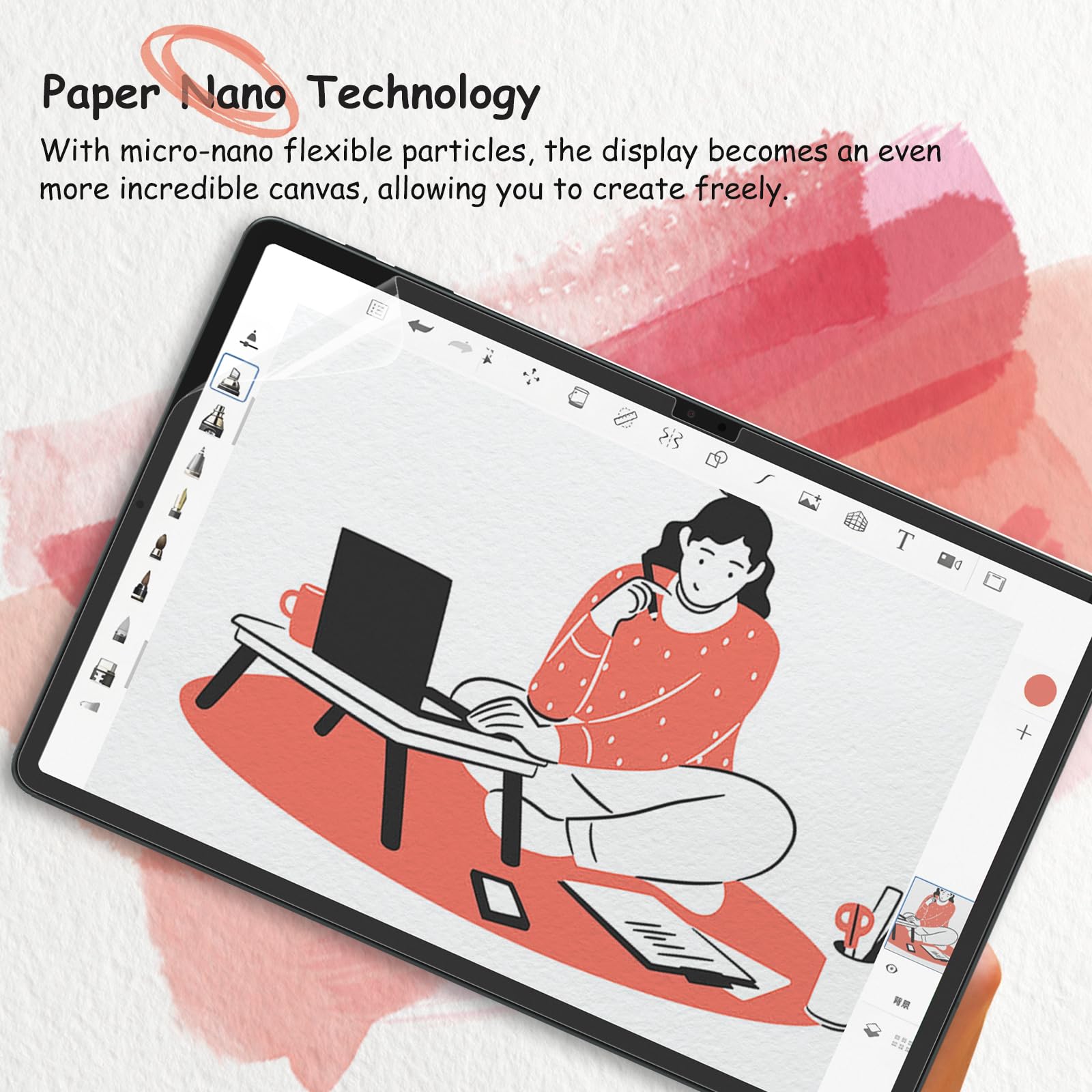 bersem 2 PACK Paperfeel Screen Protector Designed for Samsung Galaxy Tab S10 Plus/Tab S9 Plus/Tab S9 FE+ / Tab S8 Plus/Tab S7 FE/Tab S7 Plus (12.4 inch), Anti Glare, Like Drawing on Paper