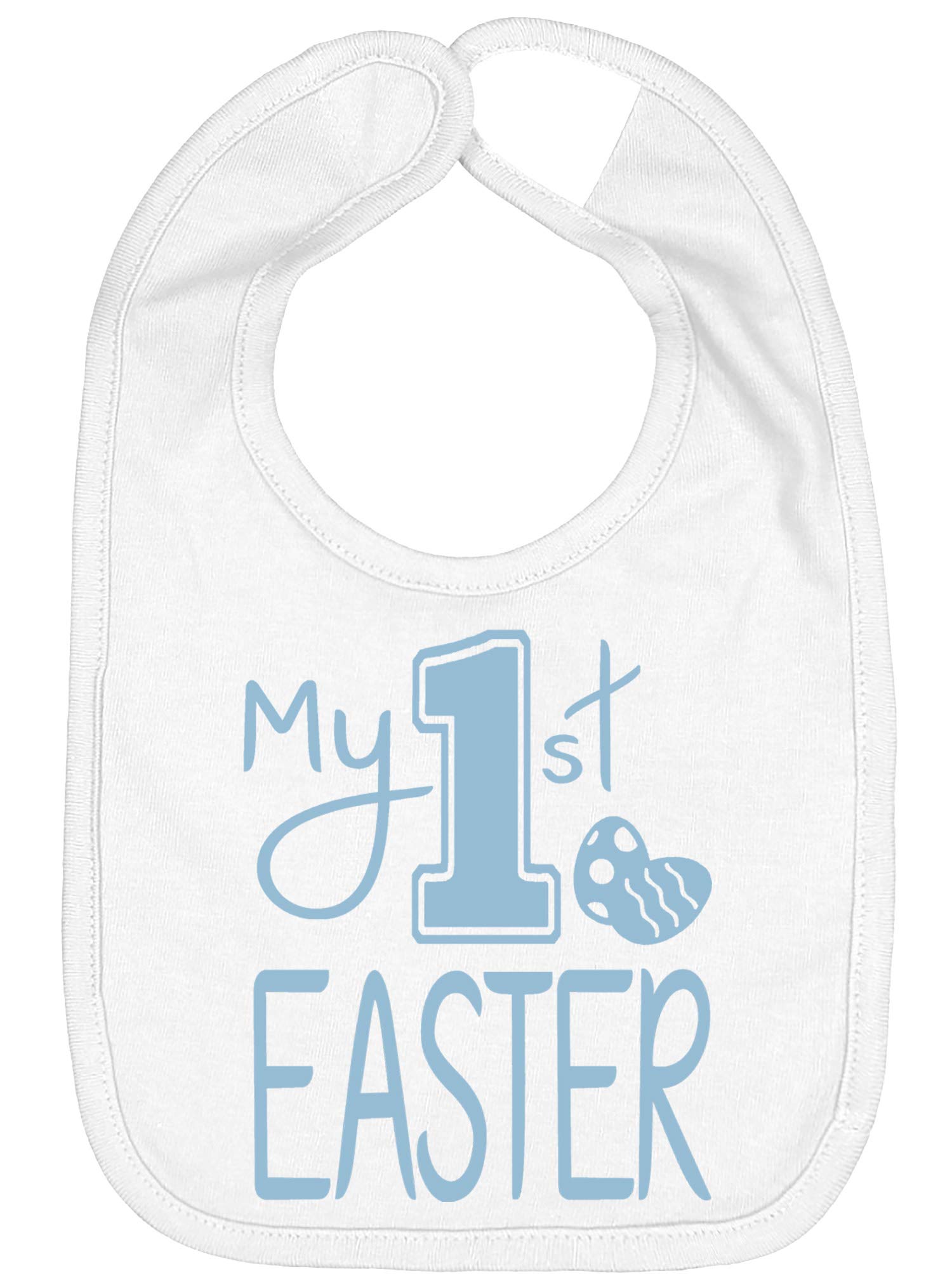 Aiden's Corner Handmade Cute First Baby Boy Girl My 1st Easter Holiday Bibs (Lt Blue White)