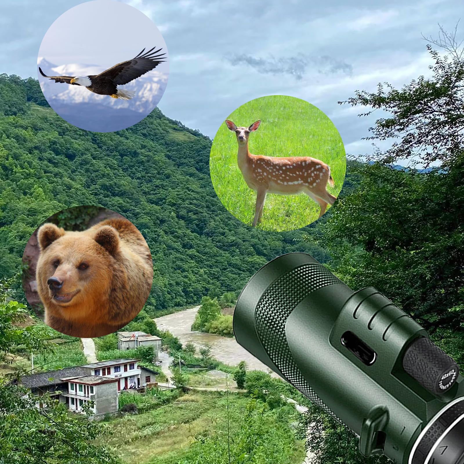 10X40 HD Monoculars,Monoculars Telescope for Adults with BAK4 Prism & FMC Lens- Waterproof- for Bird Watching Hiking Camping Travelling