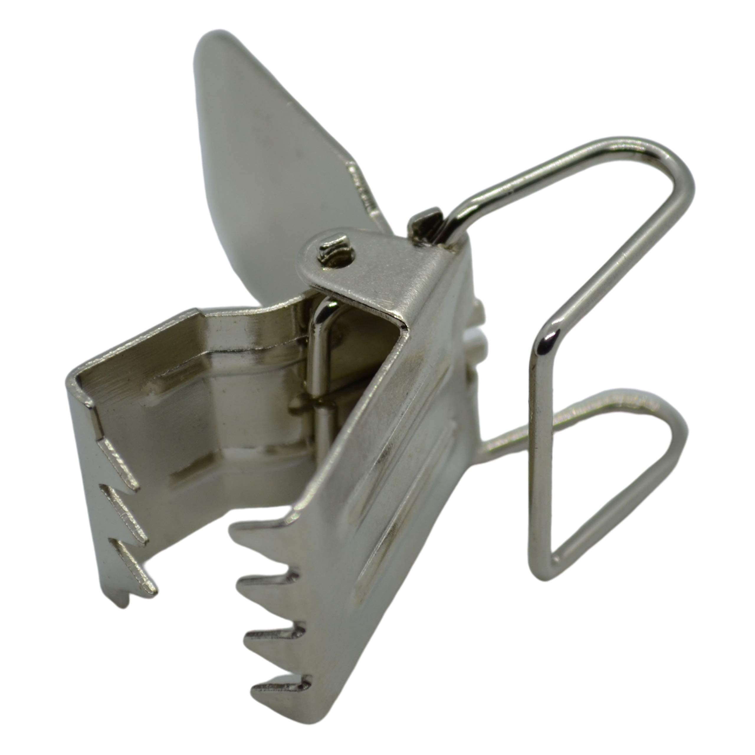 ANDUSTRIAL - Small Strong and Durable Nickle Plated Steel Clips/Clamps for Displaying Rug, Tapestry, Hides, Quilts, Mats, Towels, Linen On Wall - Wire Backed Alligator Clips - Silver, 10 Clips