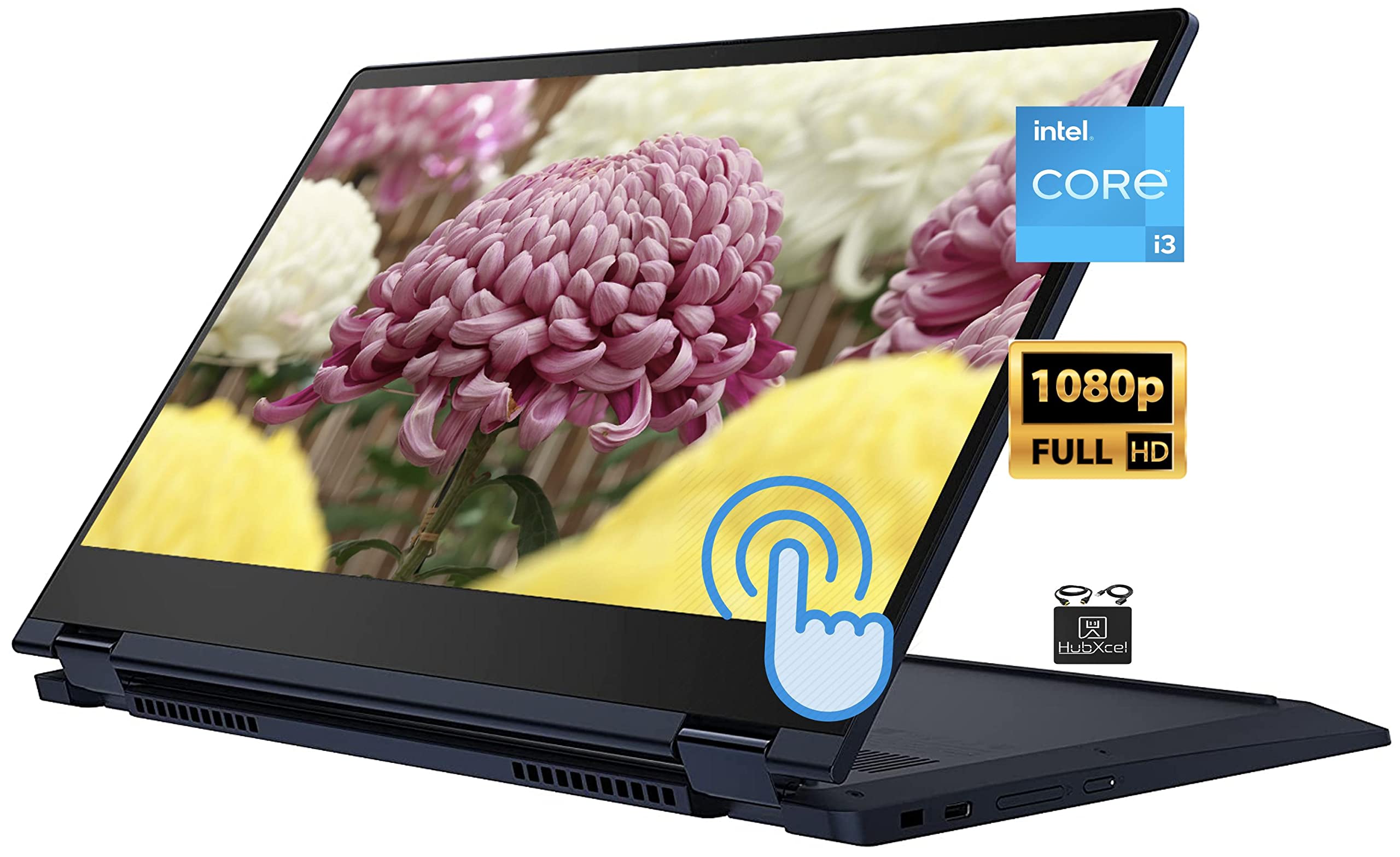 2022 Flagship Lenovo Flex 5i 2-in-1 Chromebook Laptop,13.3" FHD Touchscreen, Intel Dual Core i3-1115G4 (Upto 4.1GHz,Beats i5-1030G7), 8GB RAM, 128GB SSD, UHD Graphics,Webcam,Chrome OS+HubxcelAccessory