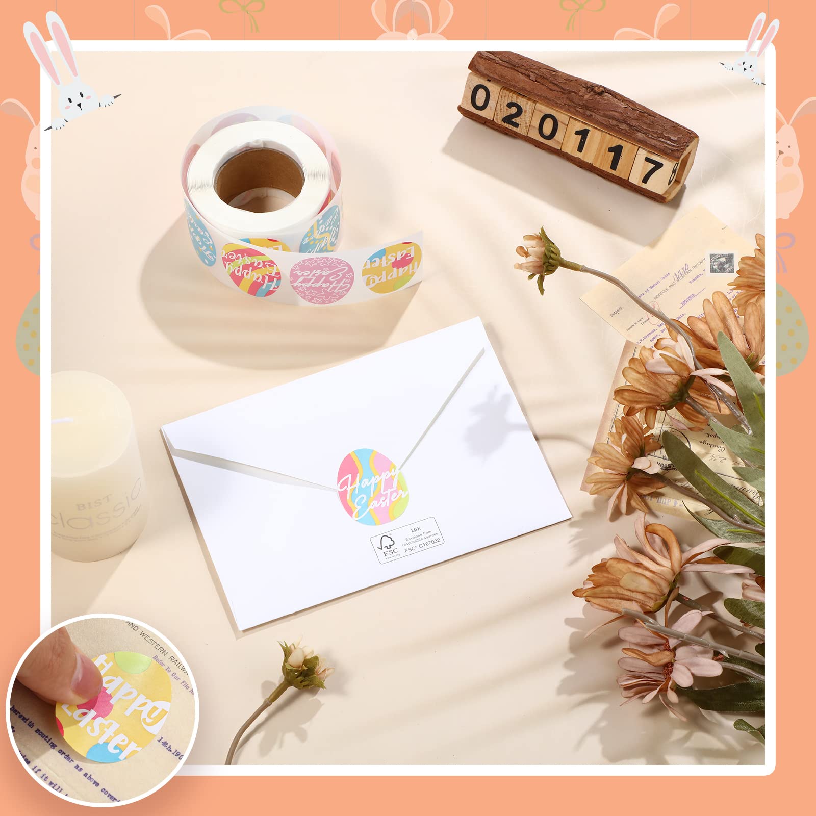 500 Pieces 1.5 Inch Easter Egg Stickers 9 Design Happy Easter Stickers Cute Easter Egg Roll Stickers Waterproof Self Adhesive Label for Kids Easter Gift Party Games Bag Decors