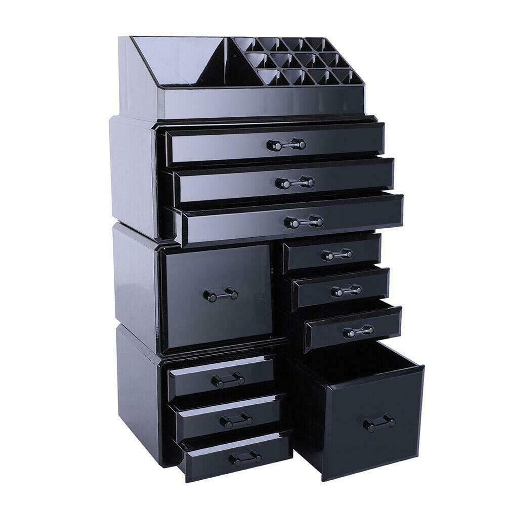 12 Drawers Containers Cosmetic Organizer Jewelry Storage Clear Acrylic