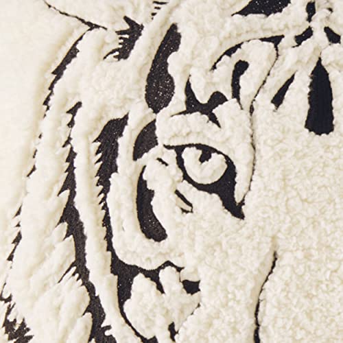 Betsey Johnson Throw Pillow Cozy Bedding with Zipper Closure, Stylish Home Decor, 1 Count (Pack of 1), Betsey's Tiger Black