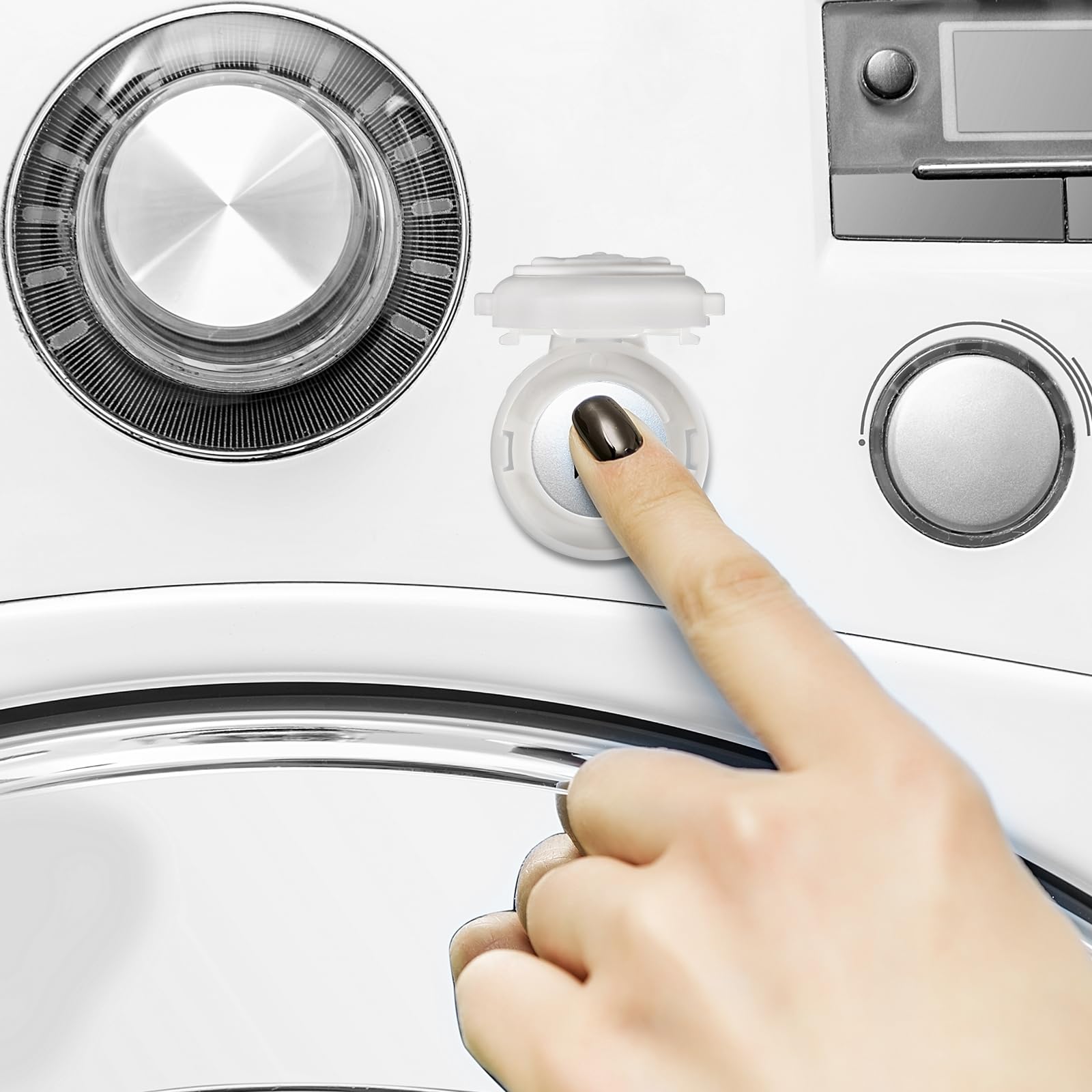 DOITOOL 4Pcs Children Safety Button Covers Security Lock,Child Proof Car Washing Machine Key Start Protection Cover,Baby Safety Prevent Pressing Device for Stove Refrigerator Washer