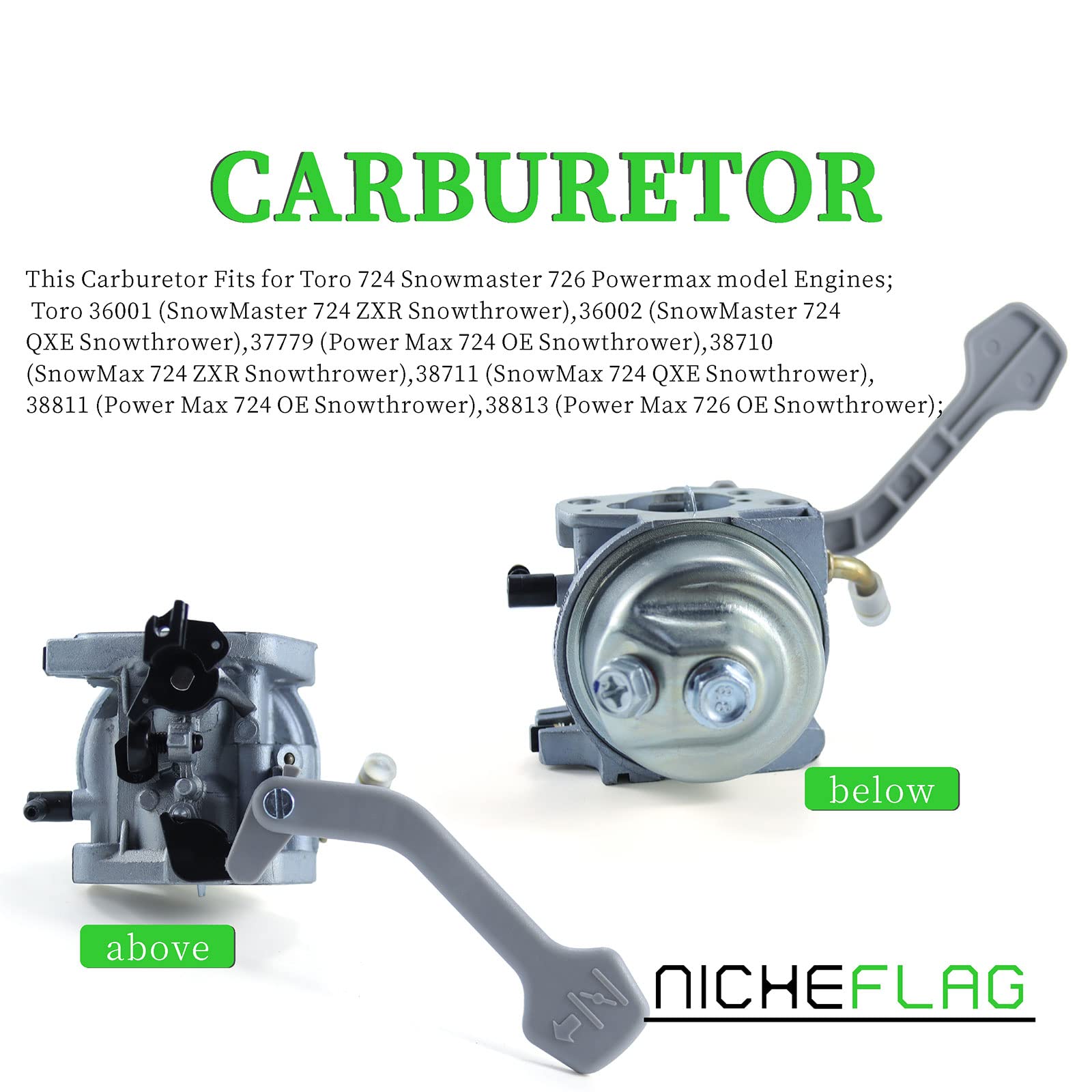 127-9111 Carburetor for Toro 724 Snowmaster 726 Powermax Snow Blower Thrower Engines