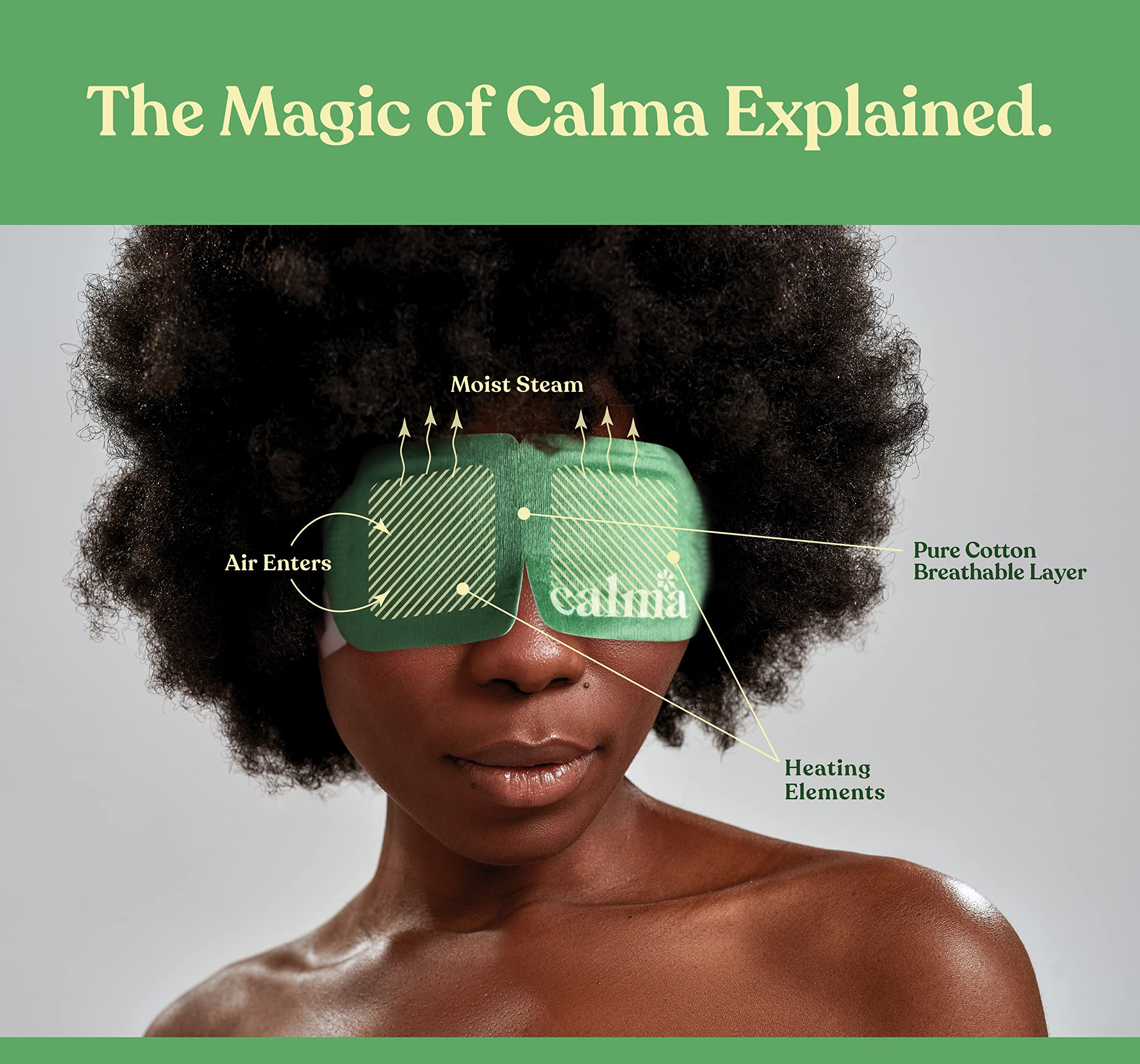16 Pack Calma Heated Eye Mask - Hot Compress For Eye Fatigue - Helps Relief Dry Eyes, Blue Light Strain, Headaches and Dark Circles (Unscented)