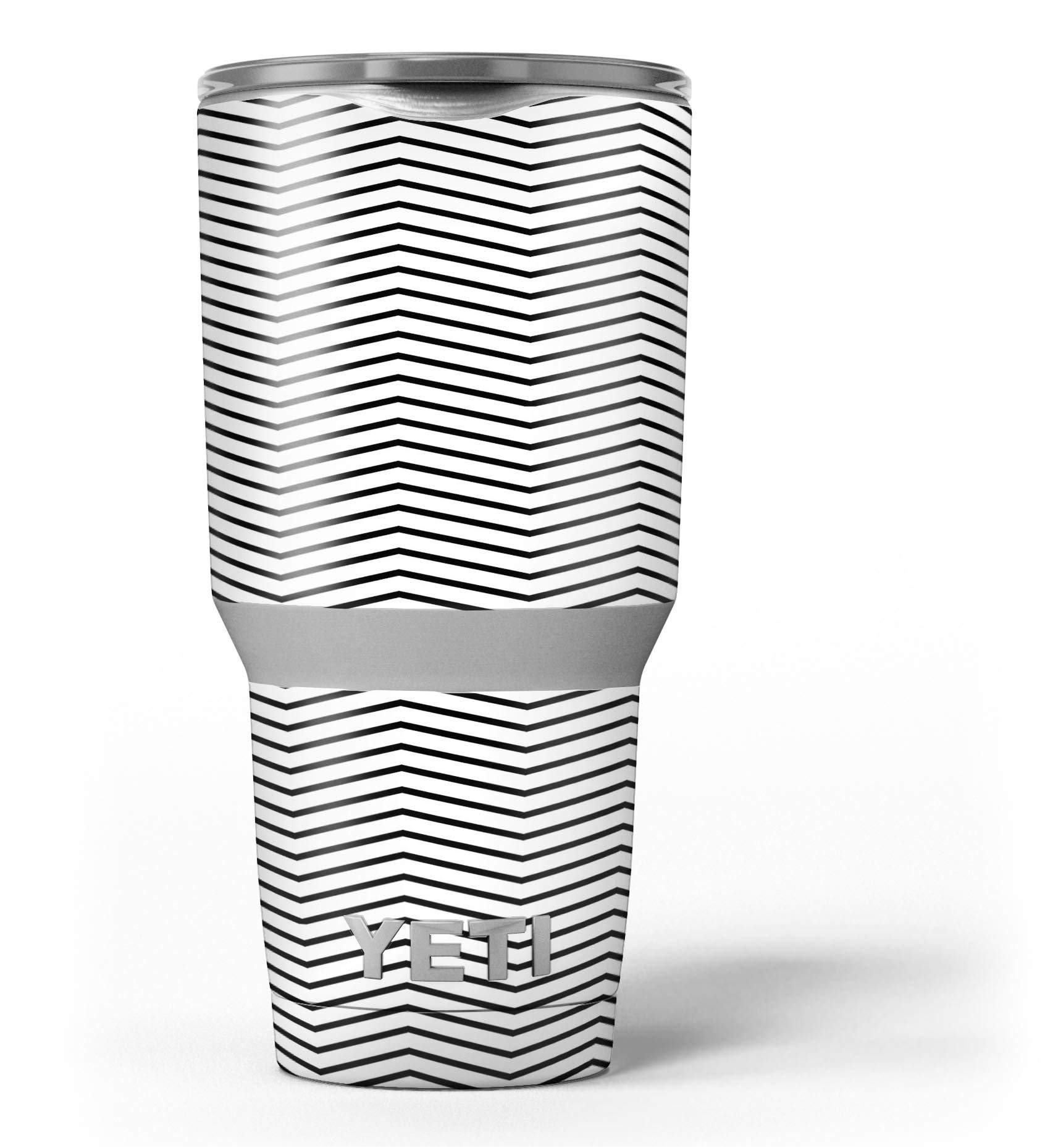 Design Skinz The Slate Black Chevron Pattern with Clear Backing - Skin Decal Vinyl Wrap Kit Compatible with The Yeti Rambler Cooler Tumbler Cups