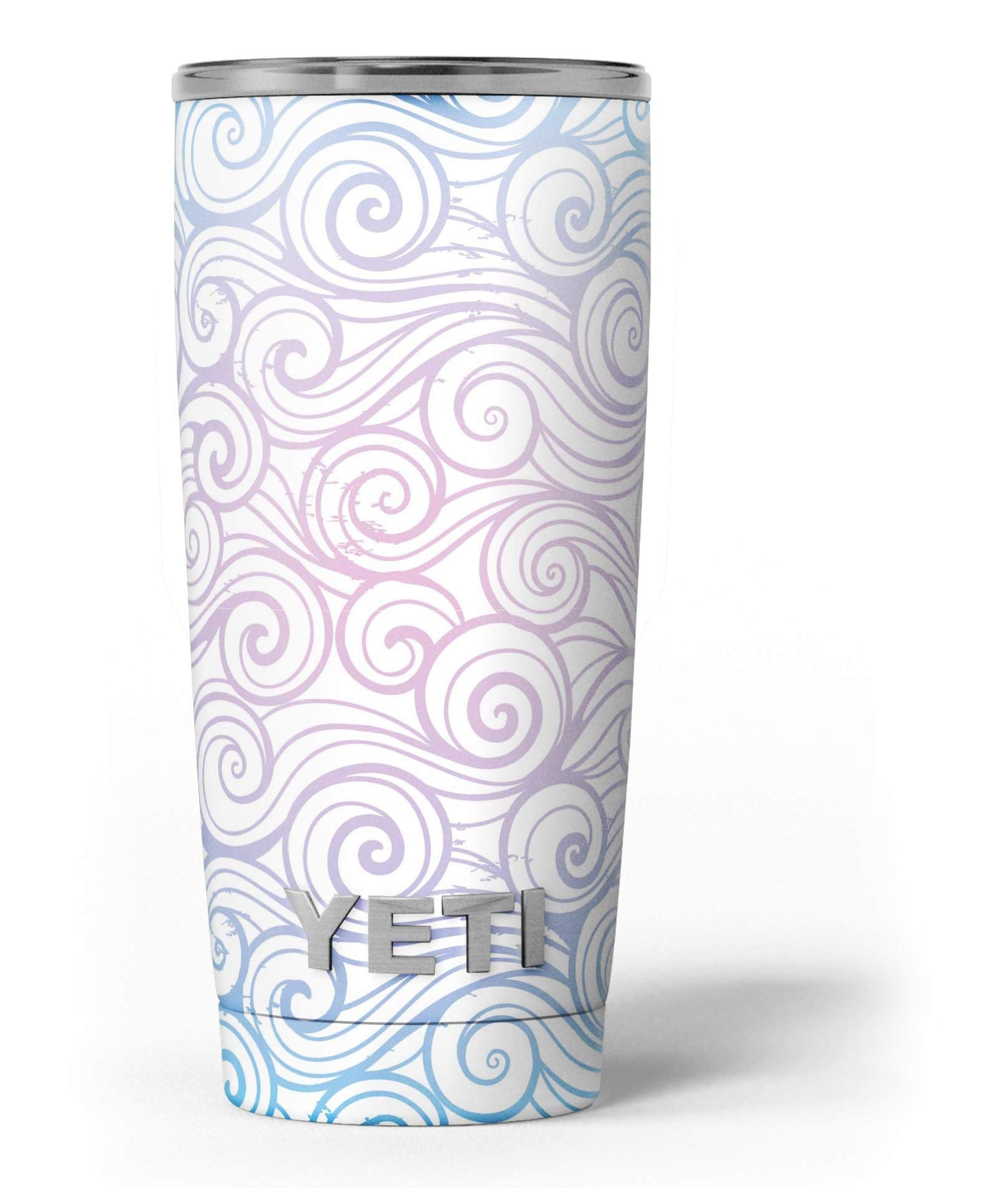 Design Skinz Vivid Blue Gradiant Swirl - Skin Decal Vinyl Wrap Kit Compatible with The Yeti Rambler Cooler Tumbler Cups