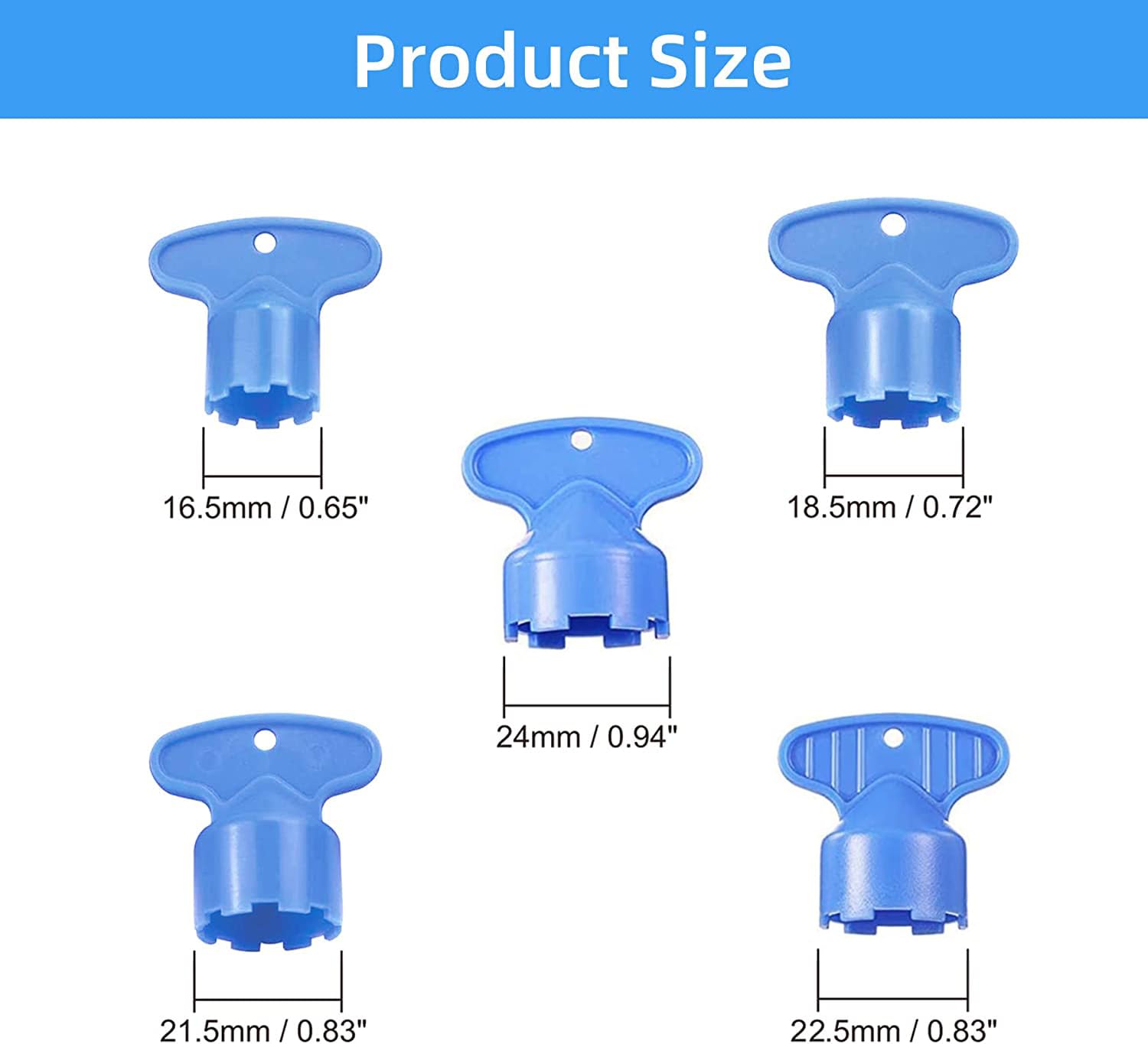 20 Pieces Cache Faucet Aerator Key, Aerator Wrench Cache Faucet Aerator Key with a Ring for Easy Storage Removal Wrench Tool for M16.5 M18.5 M21.5 M22.5 M24 Cache Aerators, 5 Set (Pack of 4)