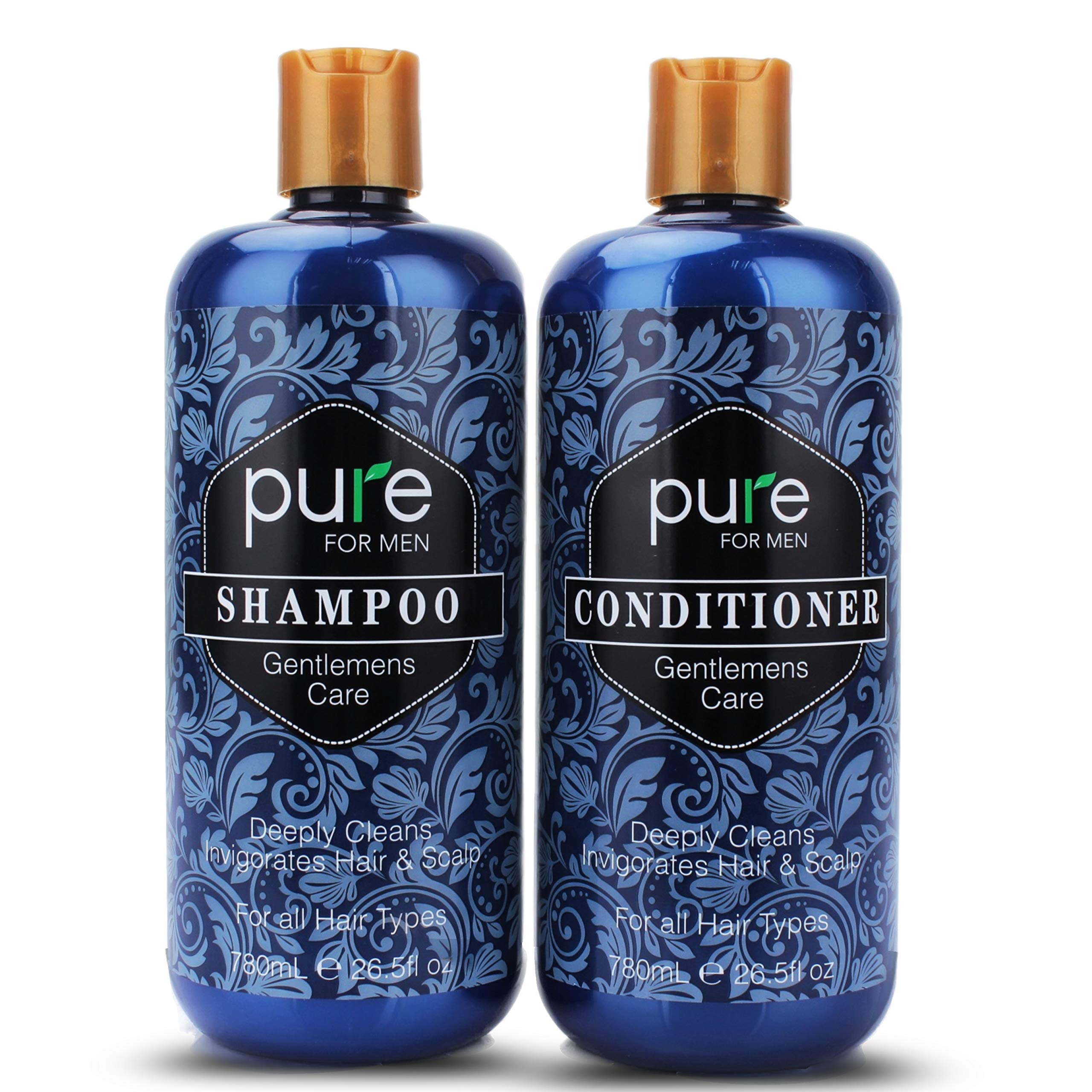 Rachelle Parker Hair Care Set for Men, Natural and Organic Shampoo and Conditioner for Fine and Thinning Hair Supports Healthier Growth, Repairs Damage, Adds Shine and Manageability