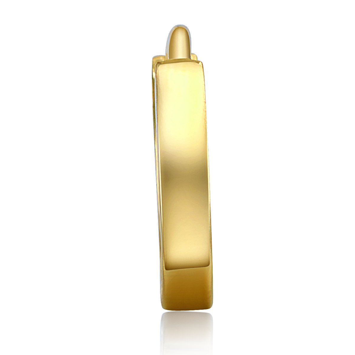 14k REAL Yellow Gold 2mm Thickness Huggie Earrings (11 x 11 mm)