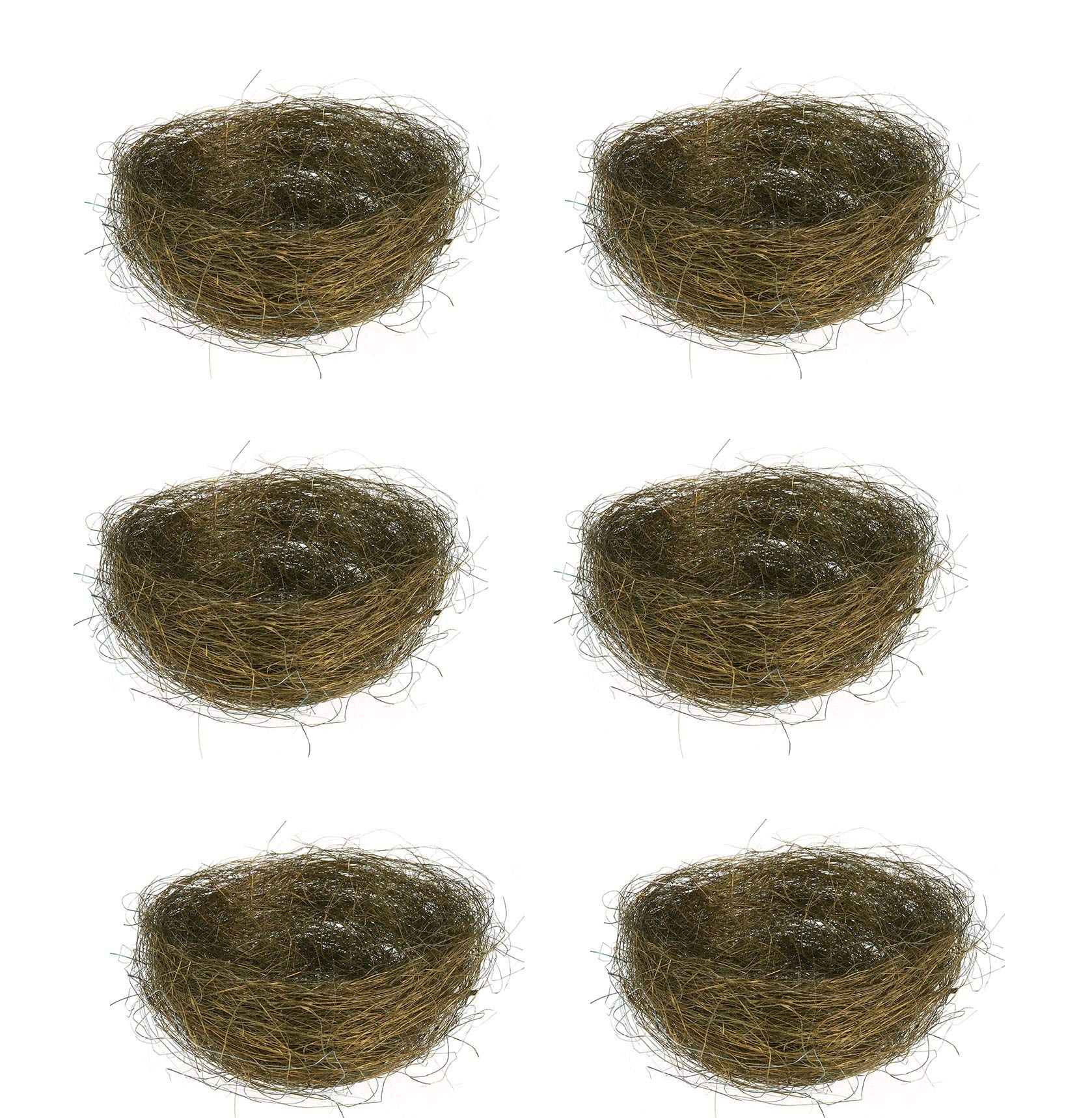 6pcs Artificial Bird Nest Birdhouses Garden Nature Art Craft Wedding Home Decoration - Coffee