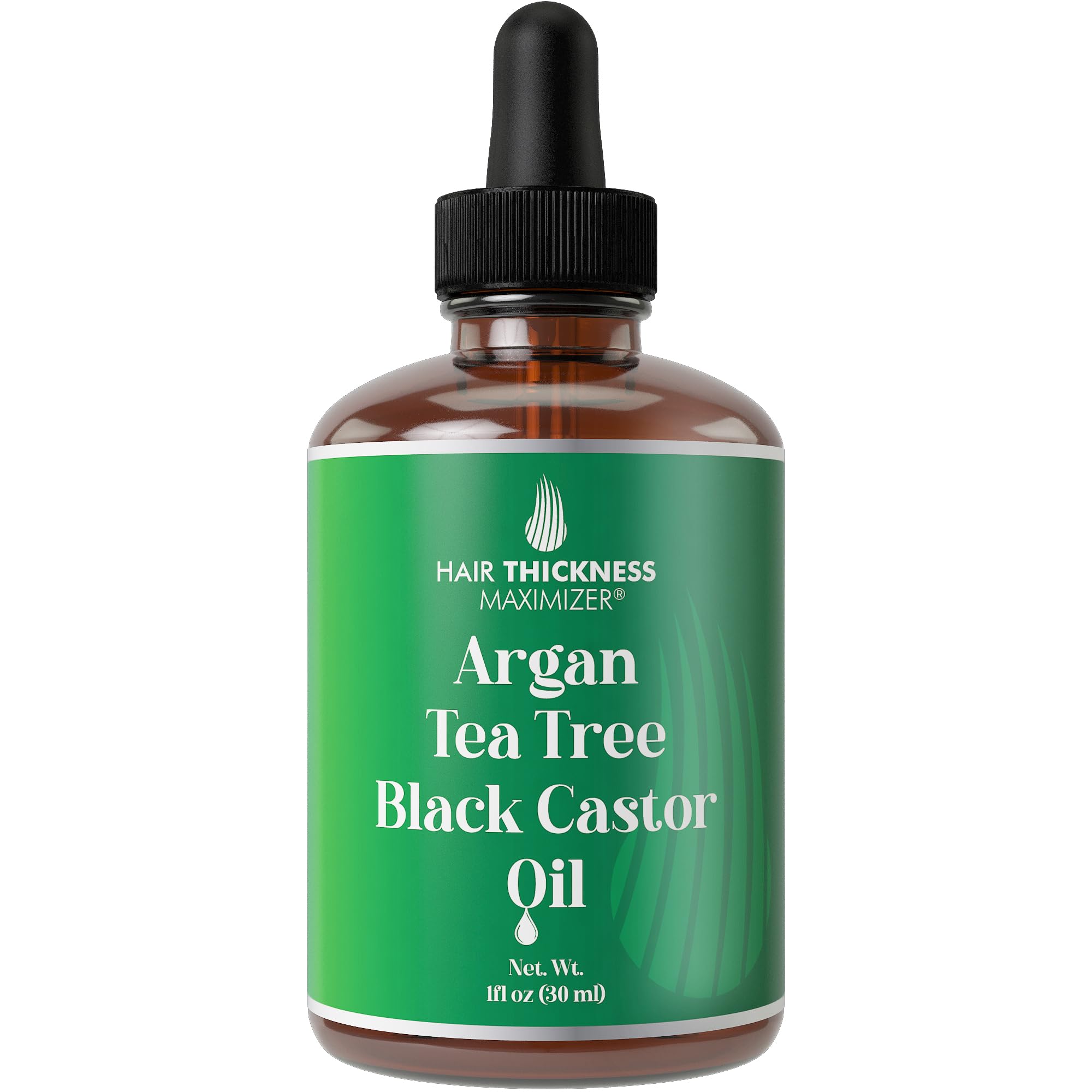 Argan + Tea Tree Oil + Black Castor Oil For Hair Growth. Vegan Thickening, Moisturizing, Strengthening Stay In Conditioner Oil For Women, Men. A Scalp Serum Treatment For Weak, Frizzy, Dry Hair 1oz