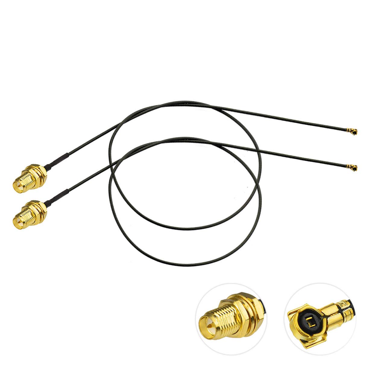 BINGFU U.FL IPX IPEX MHF4 to RP-SMA Female Bulkhead Mount WiFi Antenna Cable 30cm 12 inch 2-Pack for Intel AX200NGW 8265AC 8265NGW 7265AC 9560AC M.2 NGFF Interface Wireless Network Card WiFi Adapter