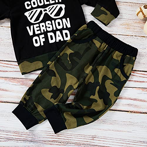 Viworld Baby Boy Pant Outfits Cooler Version of Dad Hoodie Camouflage Pants 2Pcs Casual Clothes(Black,3-4T)