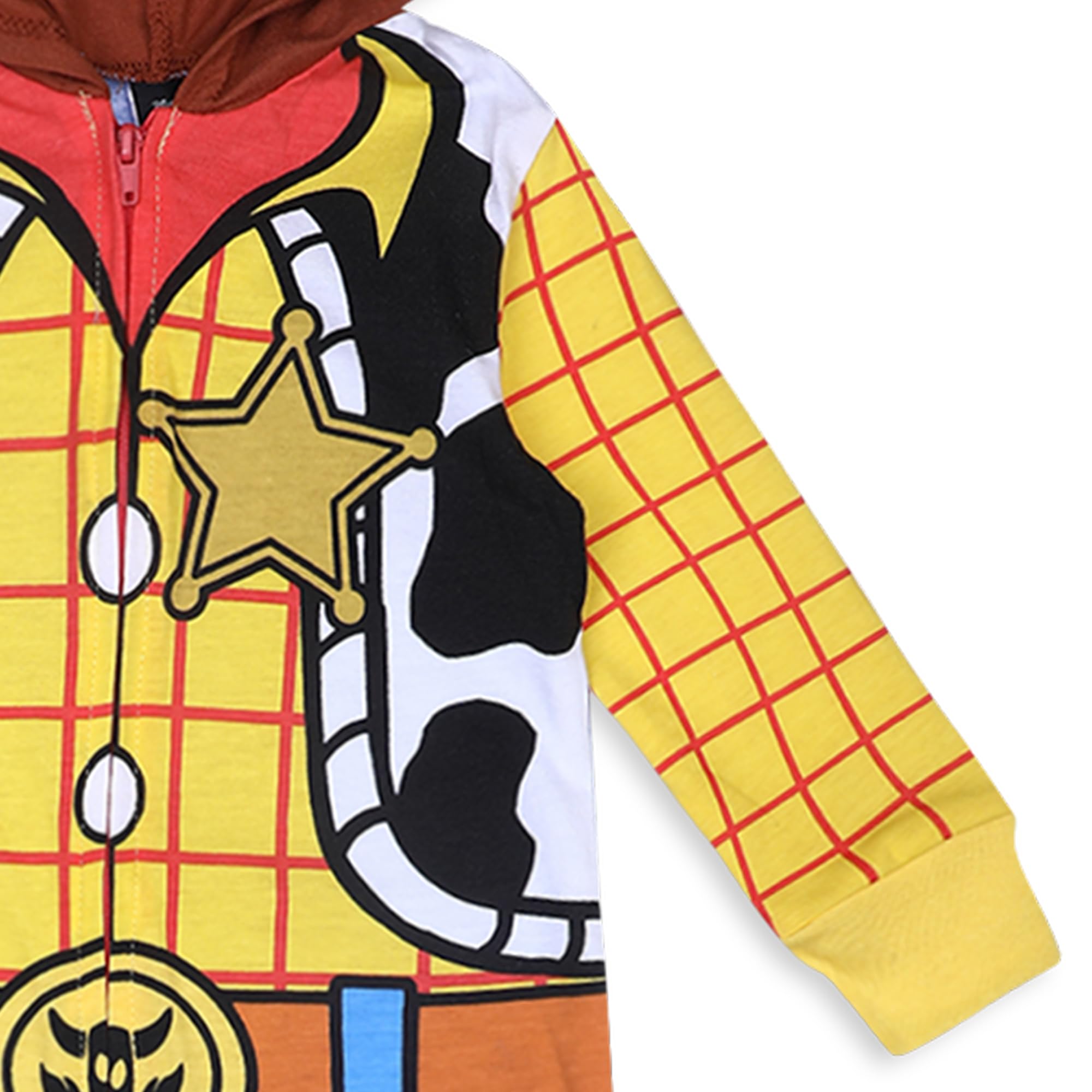 Disney Toy Story Boy's Woody Hooded Coverall Creeper, 100% Cotton, Yellow, Size 24M