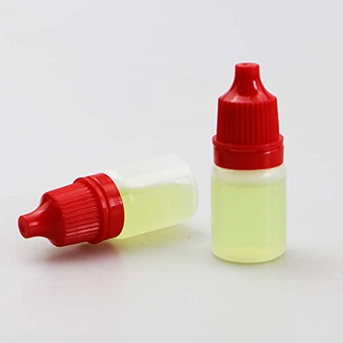 Bettomshin 20Pcs 20ml PE Plastic Squeezable Eye Liquid Dropper Bottles Thin Mouth Lab Reagent Bottle Liquid Sample Seal Sample Storage with Red Cap Translucent