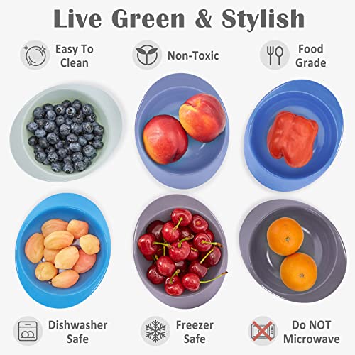 6pcs Bamboo Kids Bowls for Baby Feeding, Toddler Snack Bowls, Tableware for Baby Toddler Kids Bamboo Toddler Dishes & Dinnerware Sets