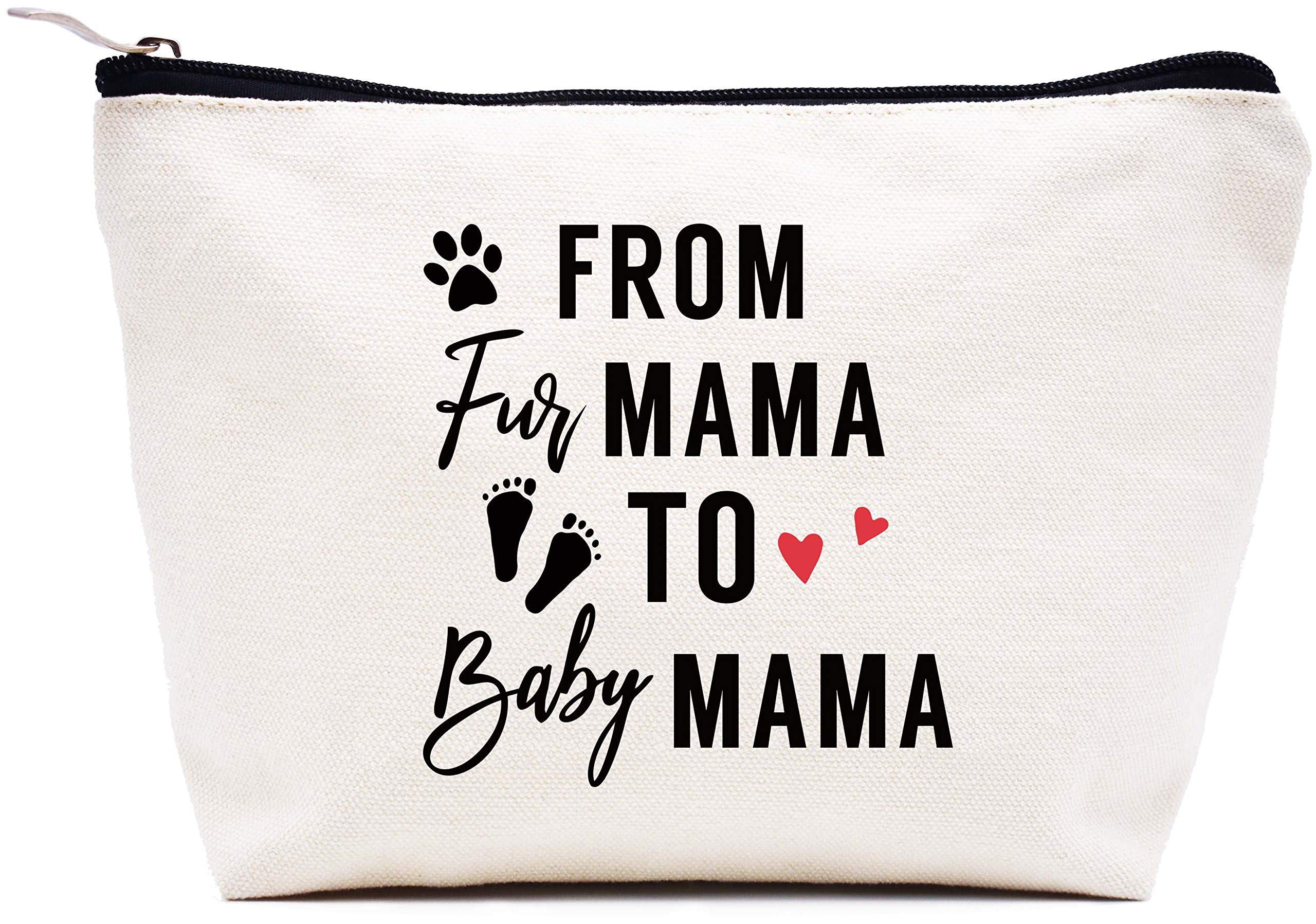 LIBIHUA From Fur Mama to Baby Mama - Mom to Be Gift - Pregnancy Announcement Gift - Baby Reveal Gift for New Mom Mother -Makeup Bag Cosmetic Bag Travel Pouch