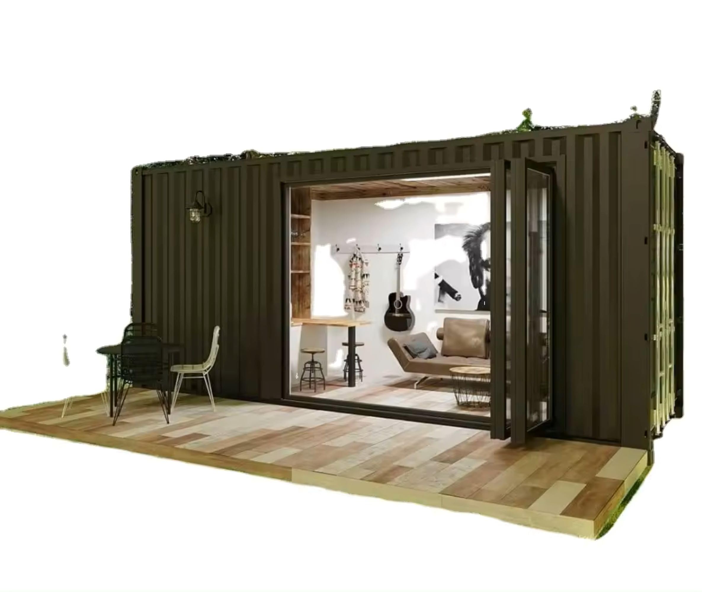 20 ft Modern Modular Prefabricated Container House 1 Bedroom 1 Bathroom 1 Kitchen - Foldable, Container, Portable House, Tiny House for Small Family.Bachelor Nest