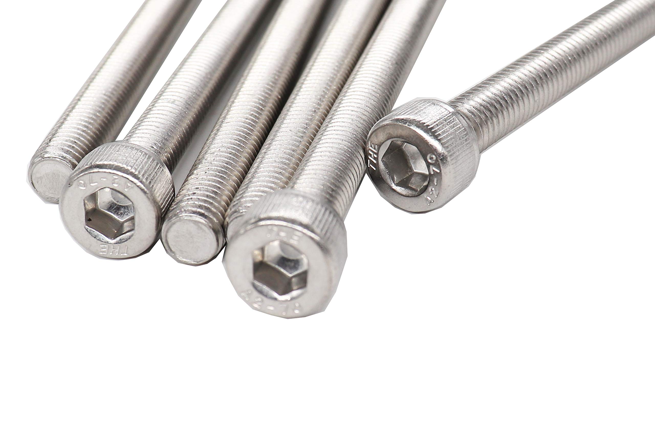 binifiMux 6pcs M8 x 150mm Hex Socket Cap Bolts Screws 304 Stainless Steel Full Thread
