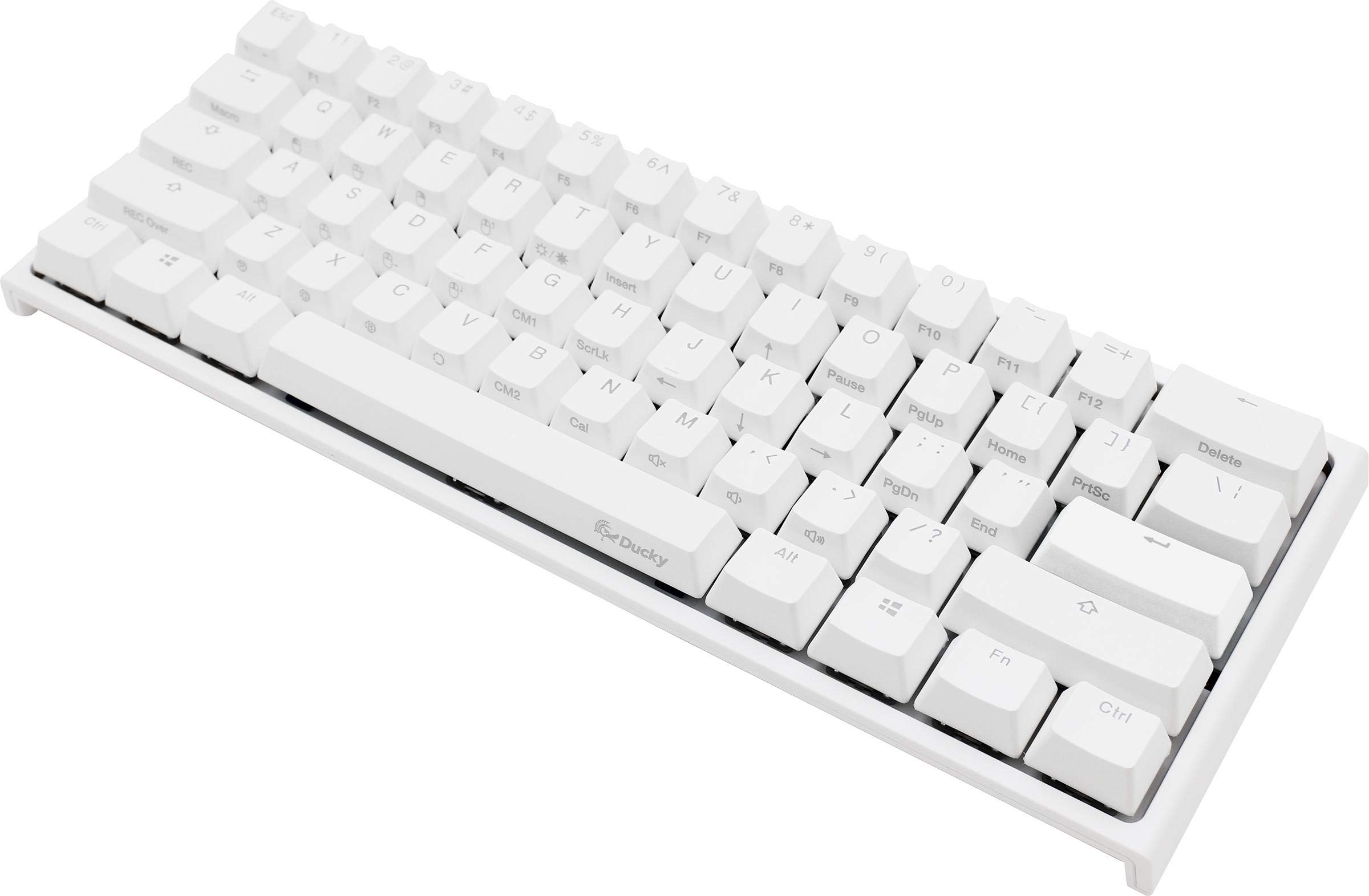 Ducky One 2 Mini Pure White - RGB LED 60% Double Shot PBT Mechanical Keyboard (Kailh Speed Pro Burgundy)