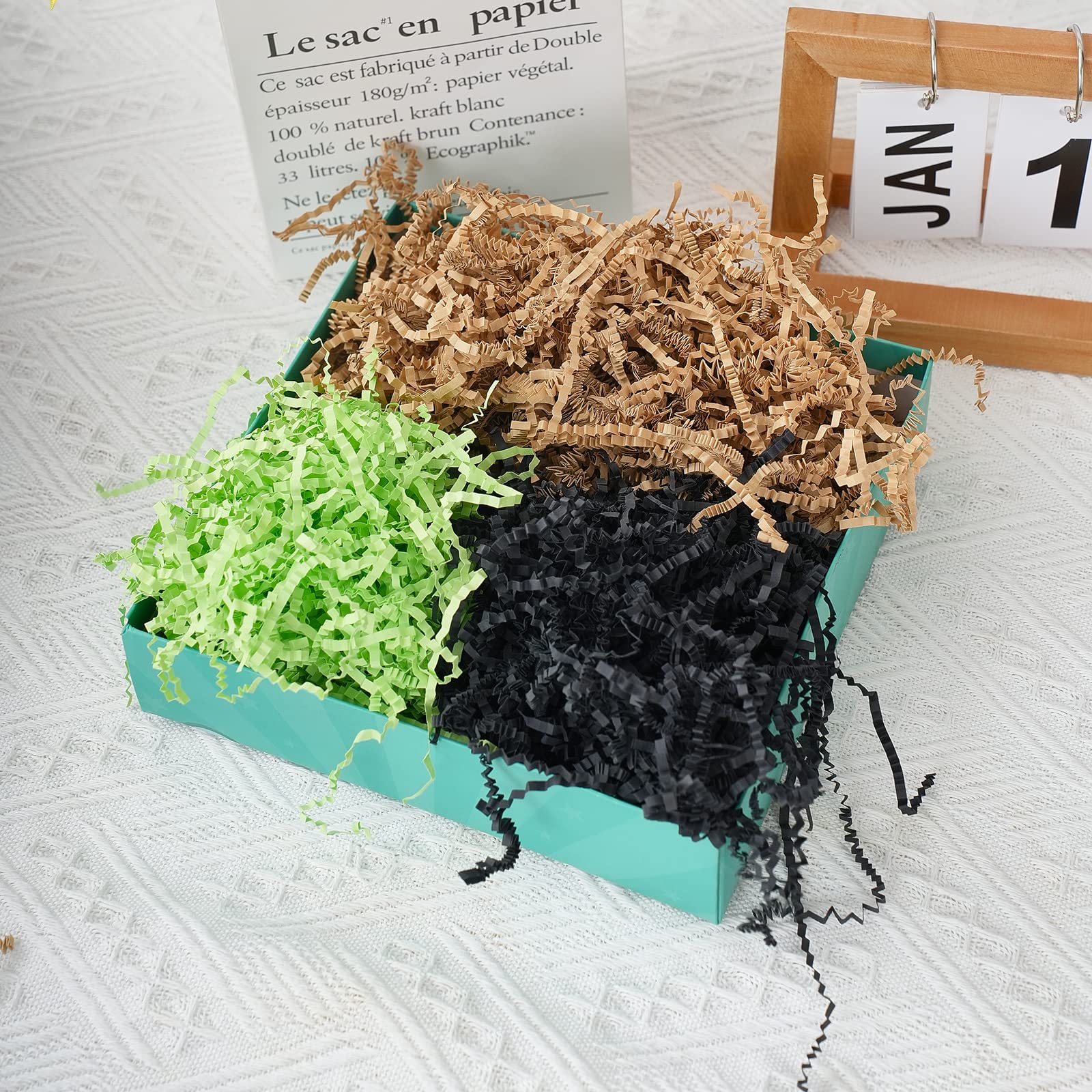 1LB Shred Paper Filler,Raffia Grass Paper Shred for Gift Wrapping Basket and Gift Box Filling,Crinkle Cut Paper for Wrapping