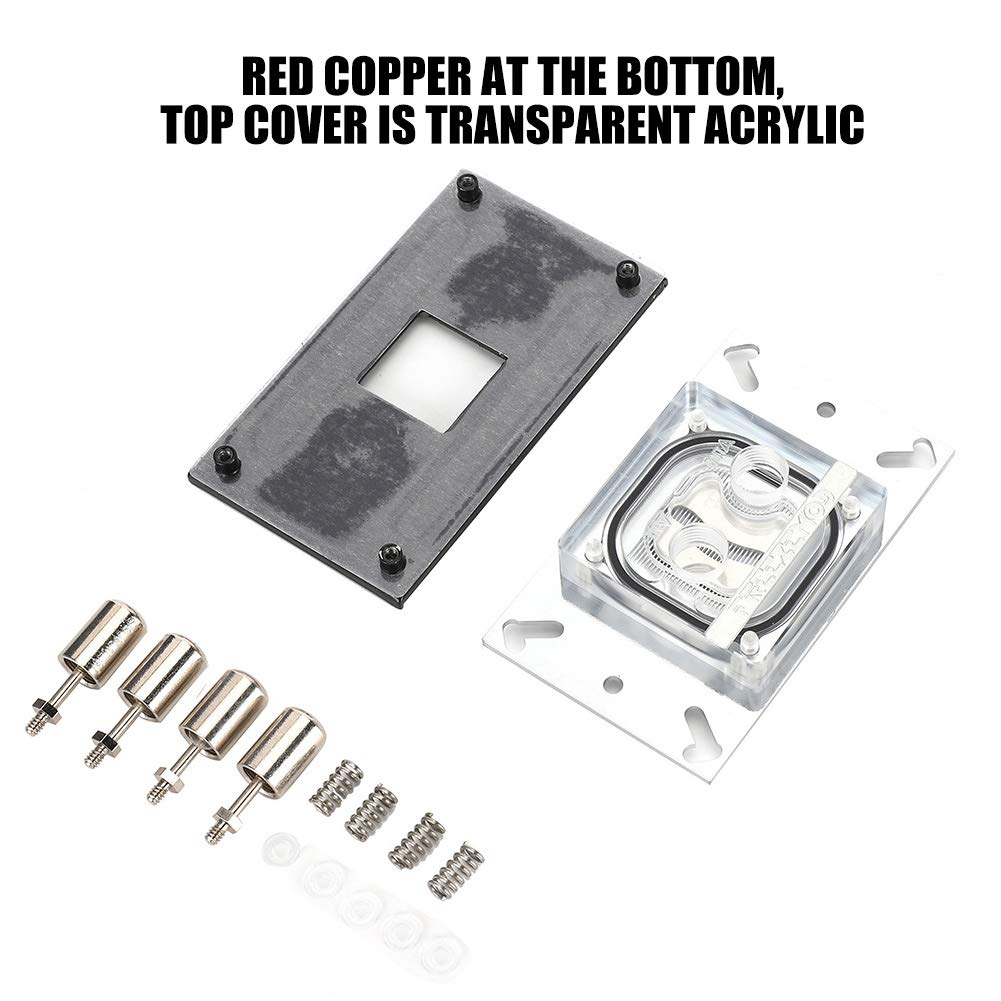 Bewinner PC Water Cooling Block,Computer CPU Water Cooling Block Waterblock Copper Base with Micro Channel,for AM2 / AM2+ / AM3 / AM3+ / AM4 / FM2+ CPU,Processed with Anti-Oxidization Technology