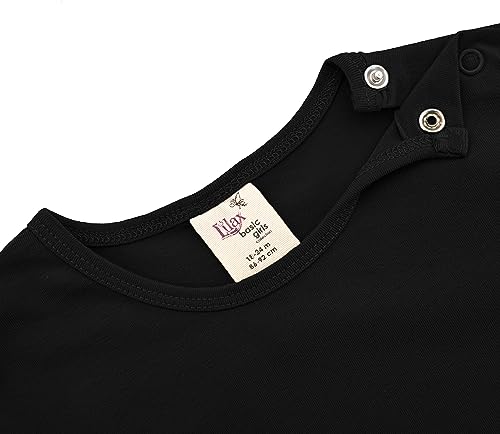 Lilax Baby Girls' Basic Long Sleeve Round Neck T-Shirt 18-24 Months Black