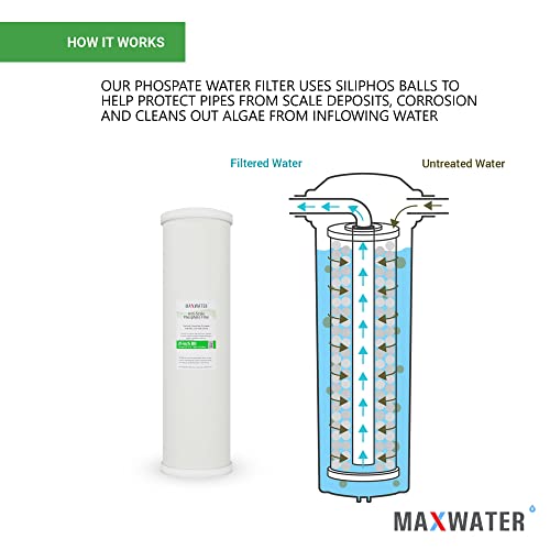 20" BB Whole House Whole House Anti Scale Filter Set - 20" x 4.5" Polypropylene Sediment, Phosphate Anti-Scale, CTO Carbon Block Water Filter pack, Total of 3 Filters