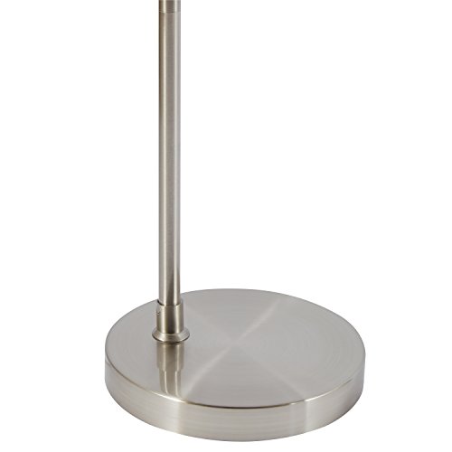 Amazon Brand – Rivet Modern Arc Standing Floor Lamp with Grey Fabric Shade, Bulb Included, 69"H, Steel